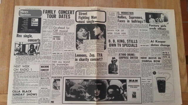 T REX ROLLING STONES SUPREMES JETHRO TULL 'news' 1971 UK ARTICLE ...