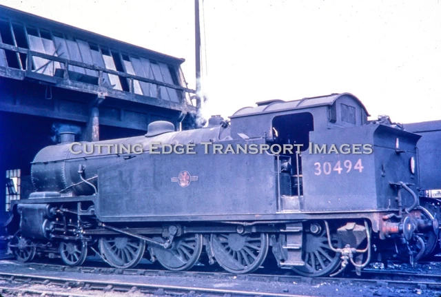 DUPLICATE RAILWAY SLIDE: LSWR G16 30494 at Feltham by Blackhawk Films L ...