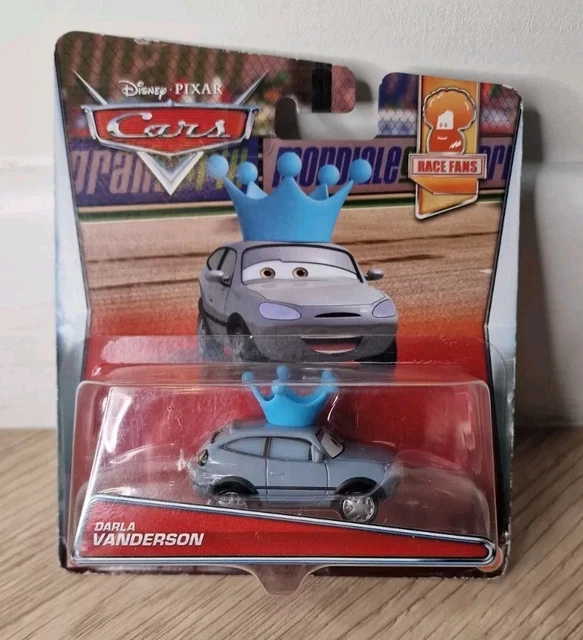 DISNEY PIXAR CARS Darla Vanderson King Fan Diecast 1:55 Mattel New and ...