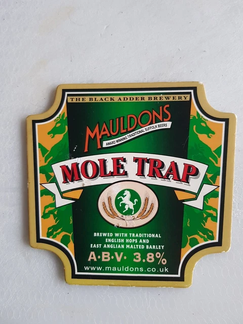 MAULDONS & MOLE TRAP " the Black Adder Brewery beer pump clip / badge £ ...