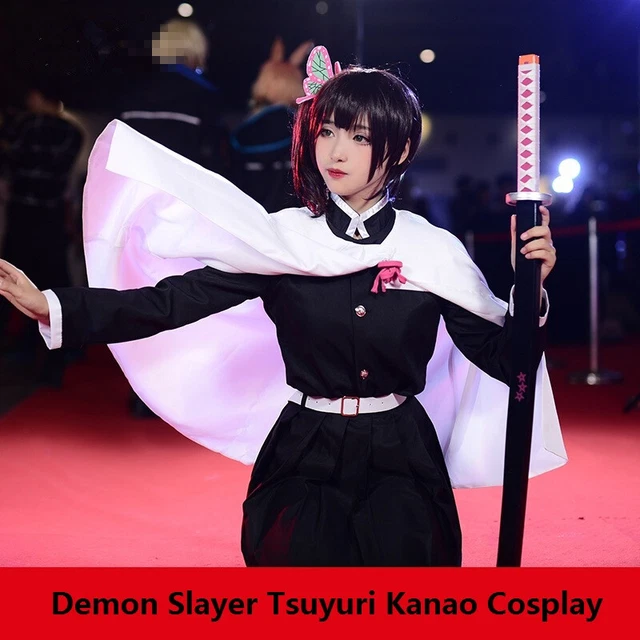 COSTUME COSPLAY DEMON Slayer Tsuyuri Kanao uniforme kisatsutai ensemble ...
