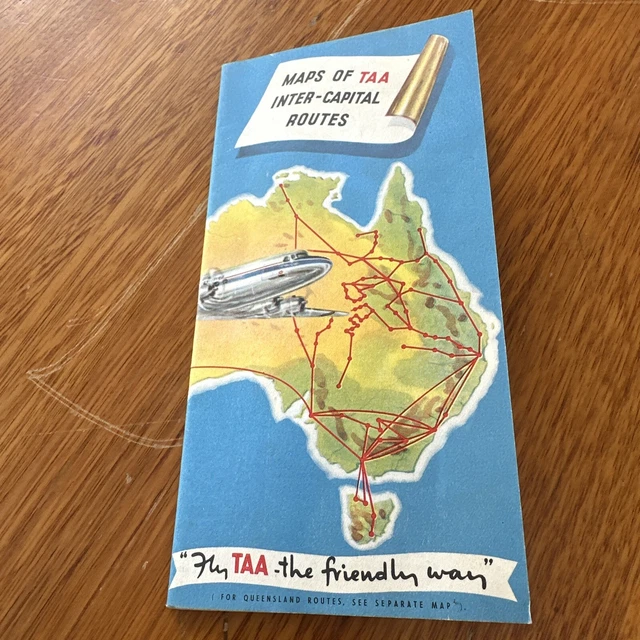 TAA VINTAGE MAPS Of Inter-Capital Routes Mint Condition EUR 17,99 ...