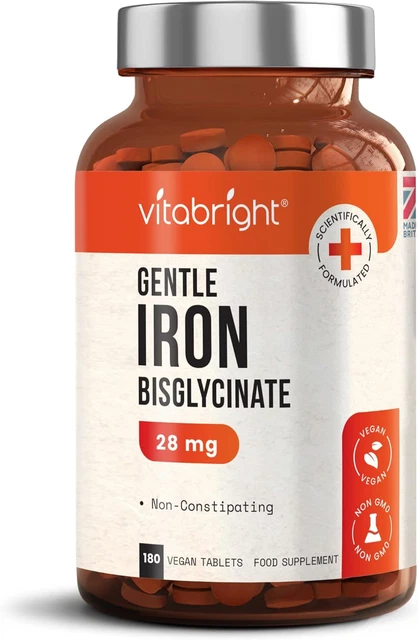 GENTLE IRON TABLETS High Strength 28Mg Vegan Iron Tablets Women & Men ...