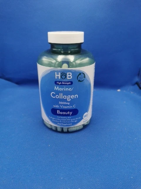H&B MARINE COLLAGEN 3000mg With Vitamin C Beauty Healthy Skin 180 ...