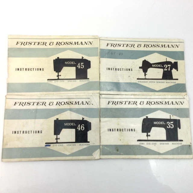 MANUALI DI ISTRUZIONI macchina da cucire vintage Frister Rossmann EUR ...