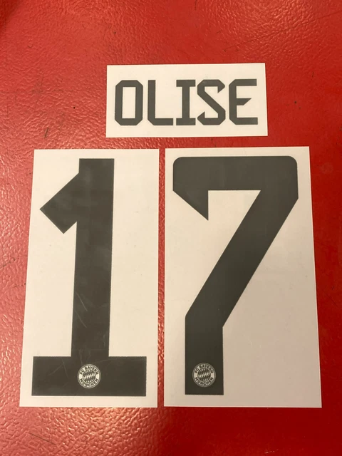 KIT FLOCAGE OFFICIEL Olise Bayern Home (Maillot Rouge) 2024/2025 EUR 20 ...