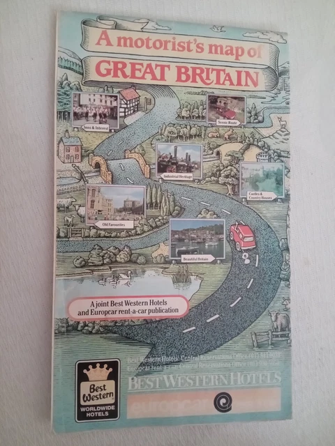 MOTORIST’S MAP OF Great Britain map Best Western & Europcar 1987 £3.99 ...