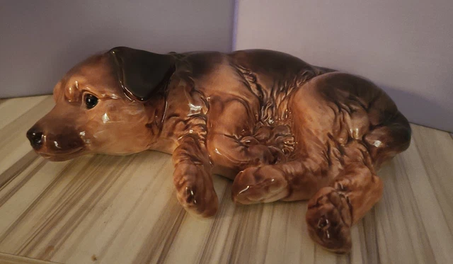 RARE VINTAGE GOEBEL Large Ceramic Dog Figurine W. Germany Chilled Out ...