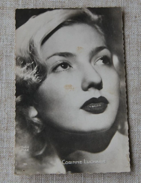 ANCIENNE CARTE PHOTO artiste noir et blanc Studio Piaz Corinne Luchaire ...