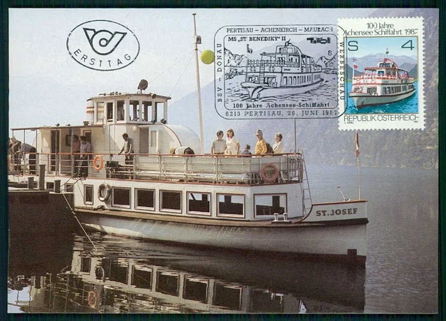 AUSTRIA MK 1987 NAVI LAGO D'ACHENA MAPPA MASSIMA SCHEDA MC CM hv41 EUR 3,99 - PicClick IT