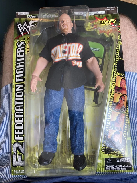 WWF WWE JAKKS Figure Stone Cold Steve Austin RARE Wrestlemania 2000 £ ...