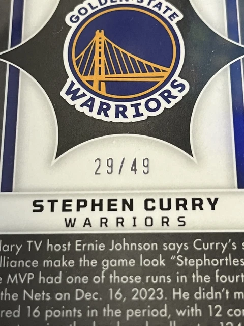 2023-24 OSSIDIANA STEPHEN Curry Supernova viola alluvione incisione ...