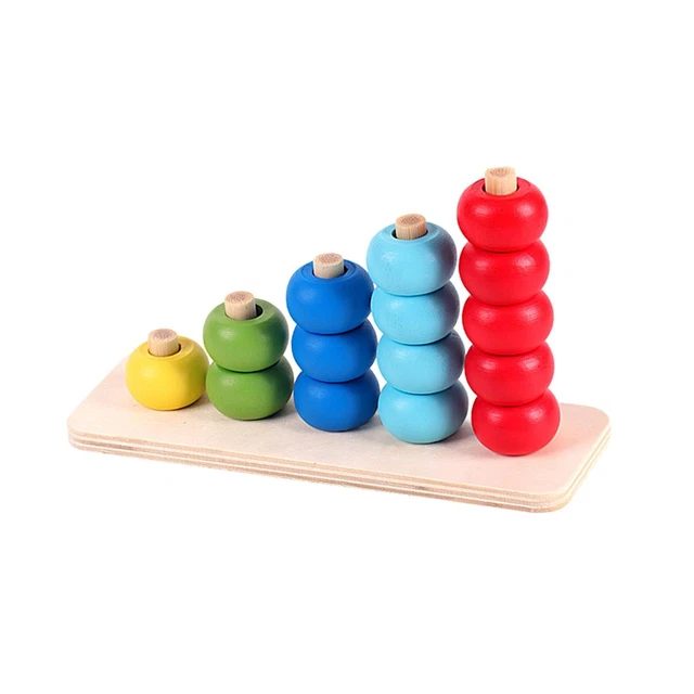 WOODEN COLOR SORTING Stacking Toys Sensory Toy for Boys Girls Toddlers Gift $30.89 - PicClick AU