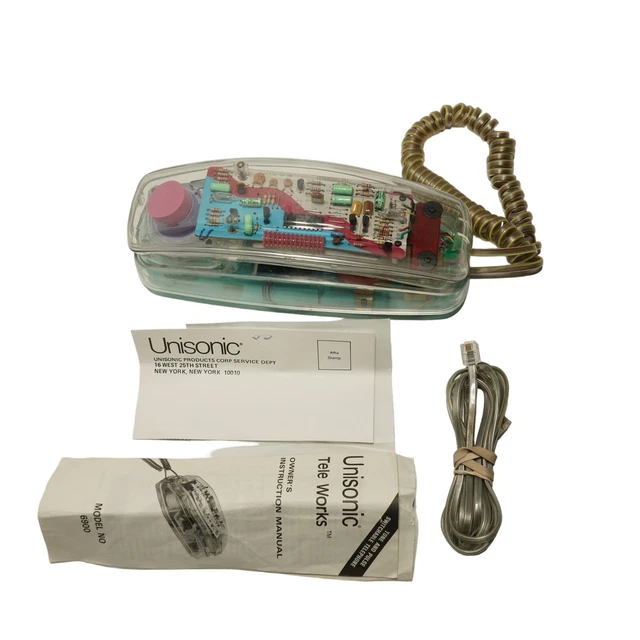 UNISONIC CLEAR SEE Through 80s Vintage Retro Push Button Phone Model ...