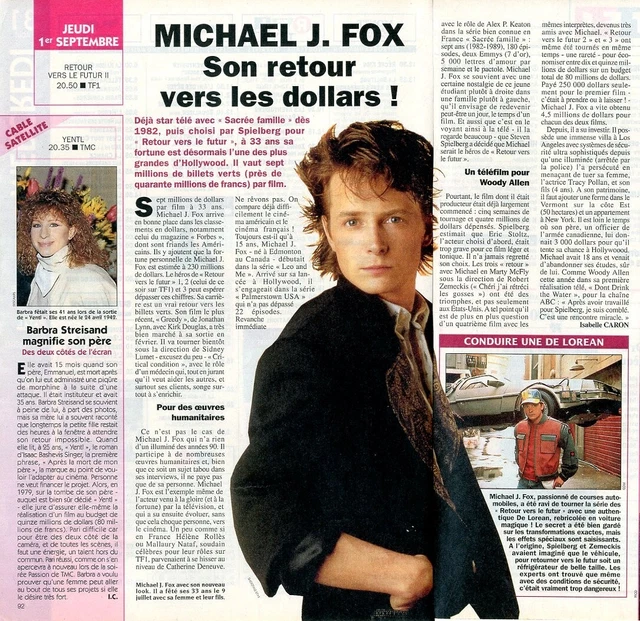 COUPURE DE PRESSE Clipping 1994 Michael J. Fox (1 page1/2) EUR 5,00 ...