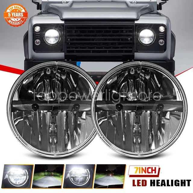 PAIR 7INCH ROUND LED Headlights Hi/Lo DRL Beam For Suzuki Sierra SJ80 ...