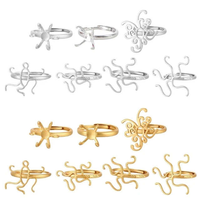 MEN WOMEN CLAW Rings Base Bracket Tray Setting DIY Jewelry Making ...