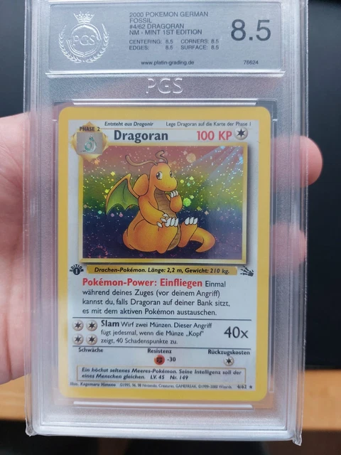 POKEMON KARTE 1999 Fossil Set 1. Edition Dragoran BGS PSA PGS 8,5 Mint ...