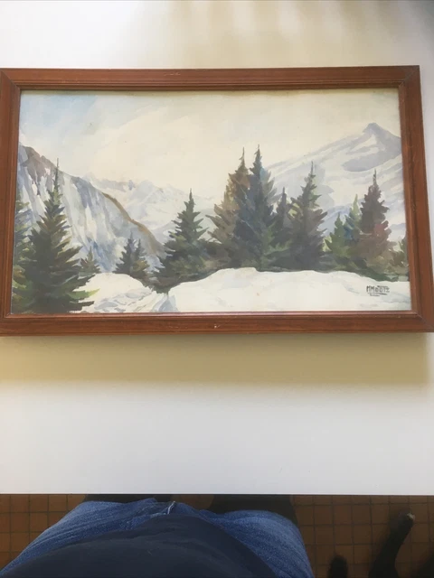 PAYSAGE MONTAGNE ANCIEN aquarelle signé M.Mootz col de Voza. EUR 20,00 - PicClick FR