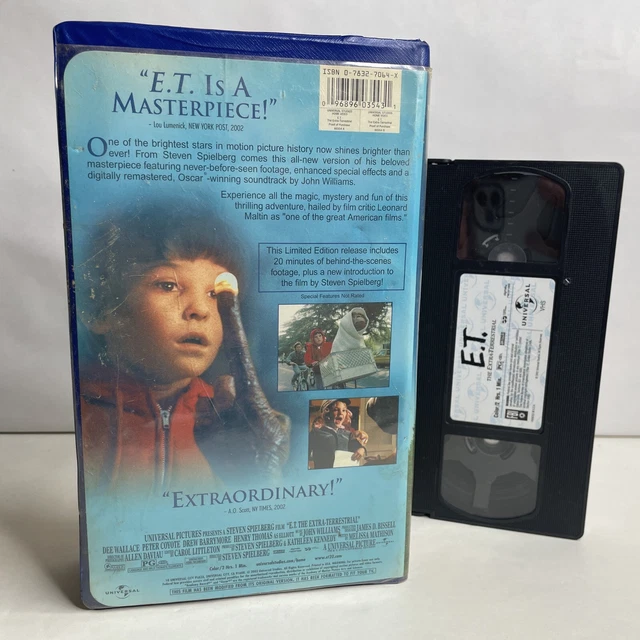 E.T. THE EXTRA-TERRESTRIAL (VHS, 2002, 20th Anniversary Limited Edition ...