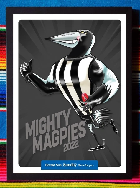 FRAMED 2022 COLLINGWOOD MAGPIES AFL Poster - 45cm x 32cm x 3cm $79.99 - PicClick AU