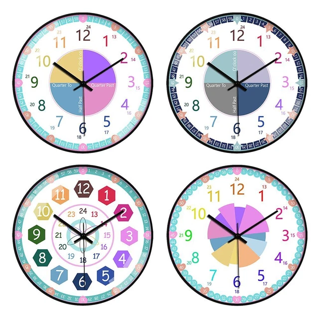 SALLE DE CLASSE Horloge murale Horloge pour enfants Éducatif Raconter ...