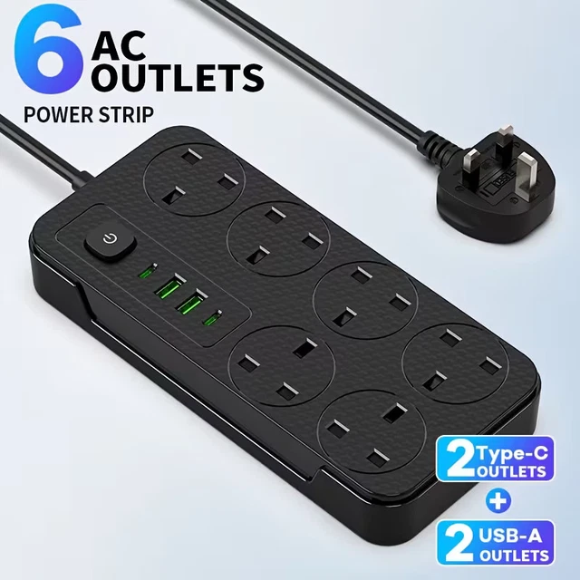 10-IN-1 POWER SOCKET Surge Protector 3250W 13A with 4 USB Ports £16.10 ...
