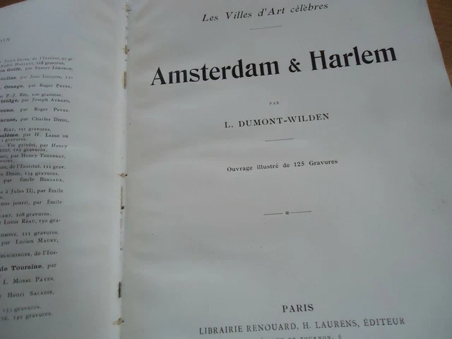 LES VILLES ART Celebres Hamsterdam & Harlem Dumont-Wilden Gravures ...