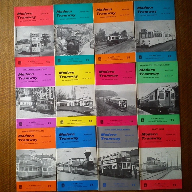 MODERN TRAMWAY AND Light Railway Review Magazines x12 Full Year 1962 ...