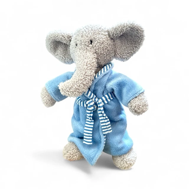 RARE RETIRED JELLYCAT Jelly Kitten Beddy Bye Elly Elephant Blue Gown ...