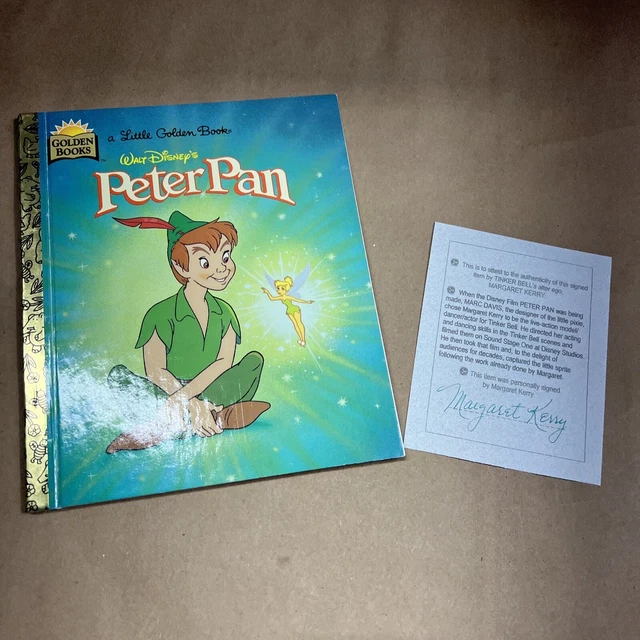 LITTLE GOLDEN BOOK Disney's Peter Pan Signed By Tinker Bell, Margaret ...