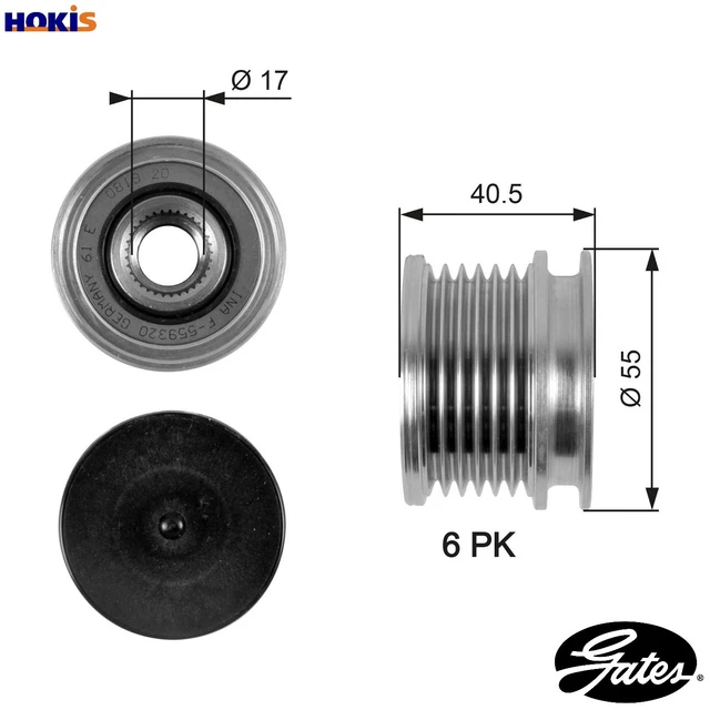 ALTERNATOR FREEWHEEL CLUTCH OAP7057 FOR JEEP GRAND/CHEROKEE/II/SUV/Mk 2 ...