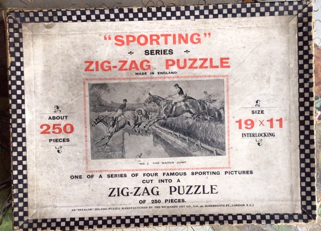 VINTAGE WOODEN ZIG-ZAG Jigsaw Puzzle The Water Jump 250 Pieces - Boxed Complete £10.75 - PicClick UK