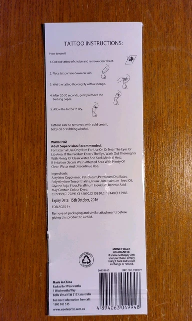 AUSTRALIAN FLAG TEMPORARY Tattoos Set of 6 £1.17 - PicClick UK