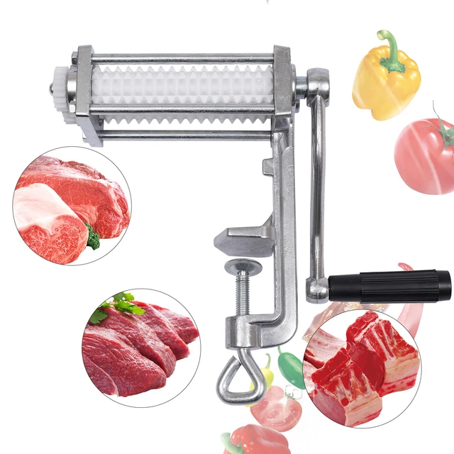 MEAT TENDERIZER HAND Crank Flatten butchers Tool Cuber Steak Machine ...
