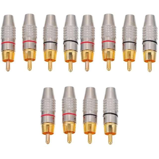 12 PCS MALE Plug Adapter Repair Ends Audio Gold Plated Connector $25.58 ...