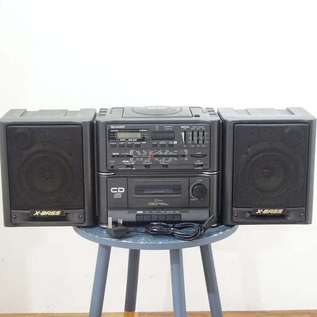 VINTAGE SHARP GX-CD56E Portable Stereo Boombox CD-Player System X-Bass ...