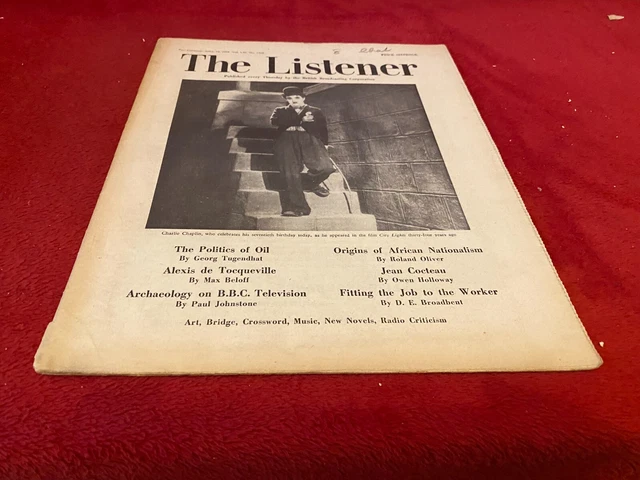 THE LISTENER MAGAZINE 16/4/1959 Charlie Chaplin. Jean Cocteau. Alexis ...