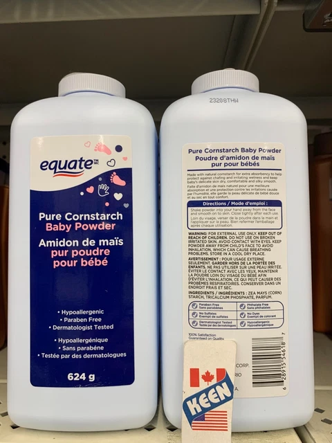 EQUATE PURE CORNSTARCH Baby Powder - Original, 624g (22 OZ) $19.99 ...