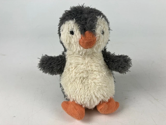 JELLYCAT PEANUT PENGUIN Small Plush Soft Toy Grey Cream Orange Feet £6. ...