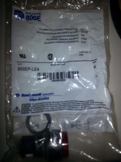 ALLEN BRADLEY 800EP-LE4 series A red illuminated extended push button ...