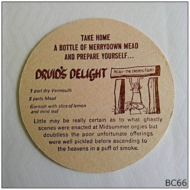 I'LL HAVE A Merrydown Mead Druid's Delight Red Brown Coaster (B) (B66 ...