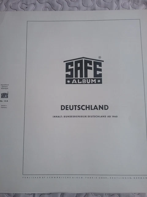 SAFE HINGELESS STAMP Album Pages Only 1960/62 Germany £0.99 - PicClick UK