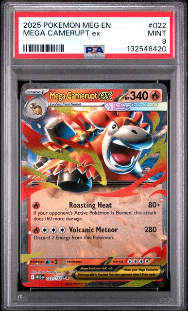2025 POKEMON MEG En-Mega Evolution #022 Mega Camerupt Ex Psa 9 £0.75 ...