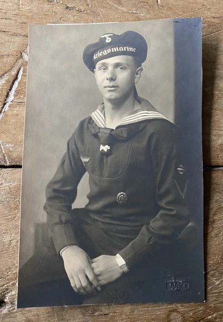PORTRAIT KRIEGSMARINE MATROSE Uboot Torpedo Original Foto 2.WK WW2 EUR ...