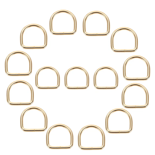 1X1& METAL D Rings, Gold Welded Ring Buckles, 15Pcs £11.69 - PicClick UK