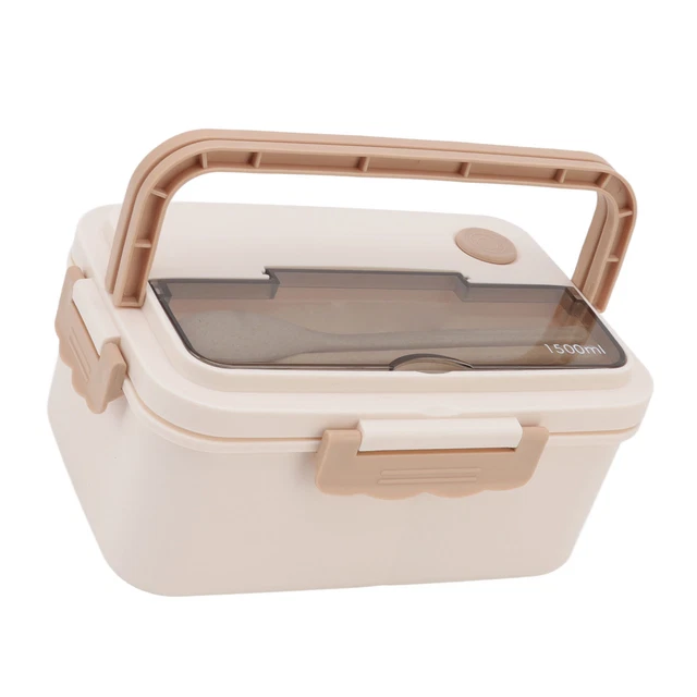 (BEIGE)BENTO BOX 1500ML Leak Proof 3 Compartments Lunch Box With ...