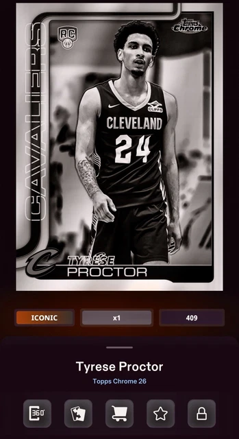 TOPPS NBA COLLECT DIGITAL 2026 Tyrese Proctor Chrome Negative Base ...
