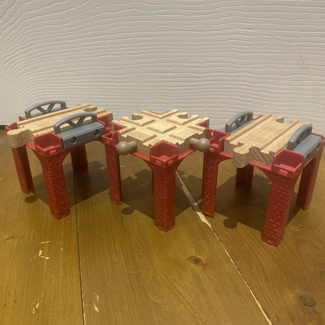 GENUINE LEARNING CURVE Wooden Train Track Supports/Risers x3 Thomas ...
