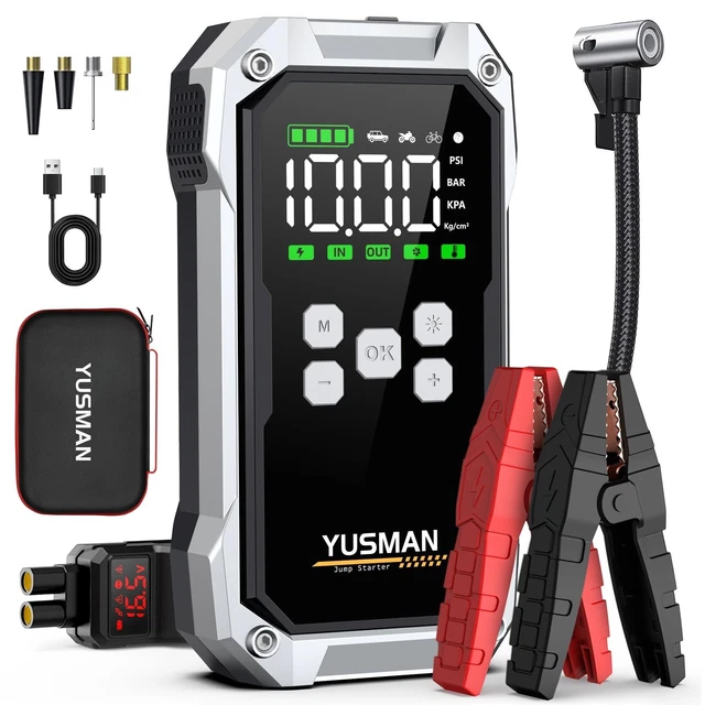 YUSMAN STARTHILFE POWERBANK mit 150PSI Kompressor, 6000A 12V Car ...